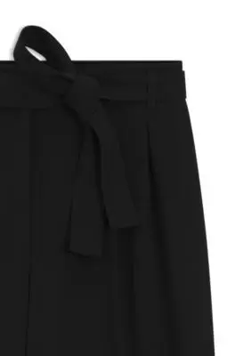 BOSS Relaxed-fit Crepe Trousers - Black