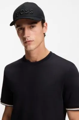 BOSS Cotton Twill Baseball Cap With Embroidered Logo - Black