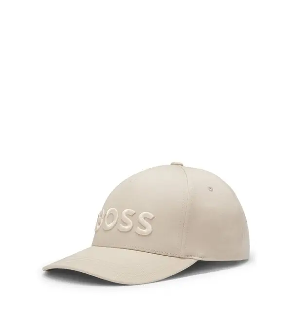 BOSS Cotton Twill Cap With Embroidered Logo - Light Beige