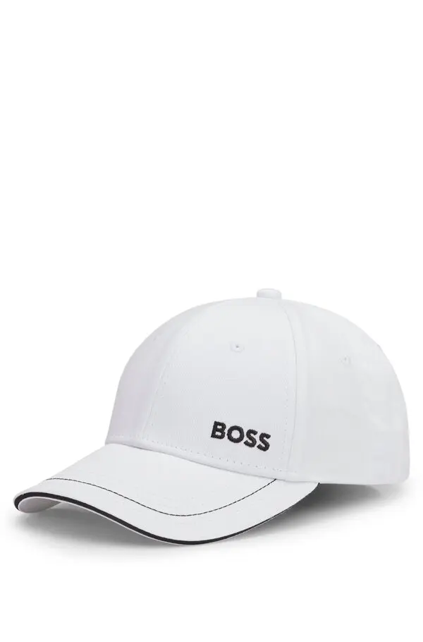 BOSS Cotton Twill Cap With Embroidered Logo - White