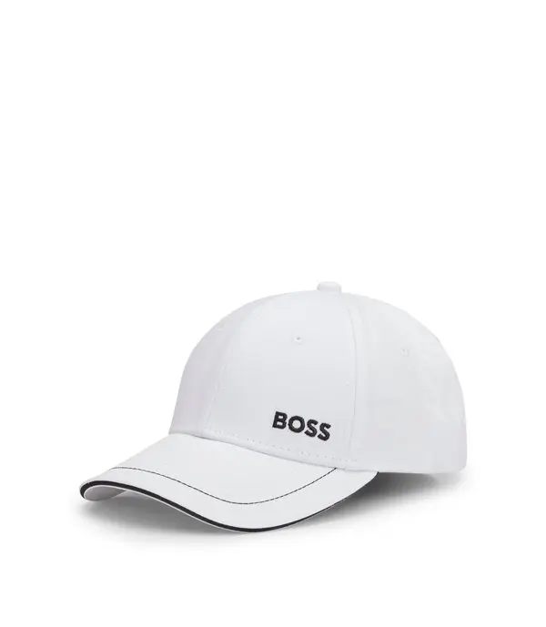 BOSS Cotton Twill Cap With Embroidered Logo - White