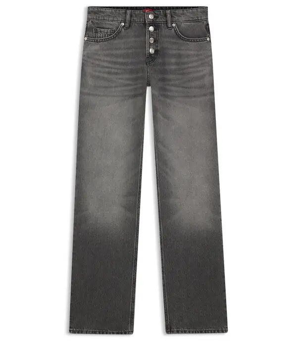 Hugo Straight-fit Jeans In Rigid Denim