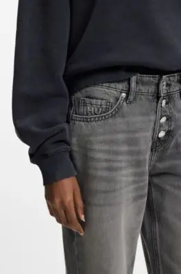 Hugo Straight-fit Jeans In Rigid Denim