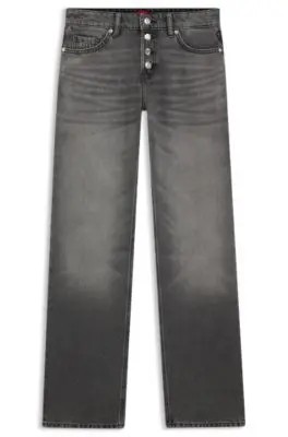 Hugo Straight-fit Jeans In Rigid Denim