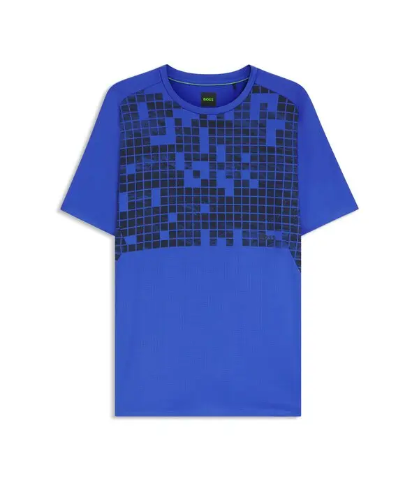 BOSS Stretch-mesh Slim-fit T-shirt With All-over Print