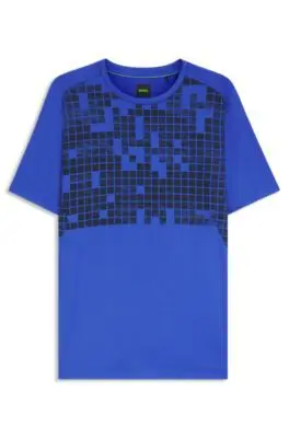 BOSS Stretch-mesh Slim-fit T-shirt With All-over Print