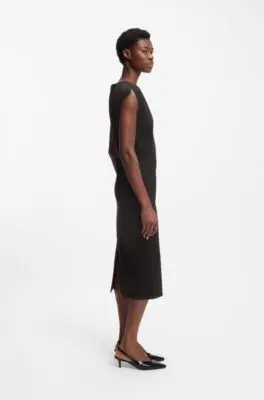 BOSS Stretch Jersey Dress With Waistband Detail