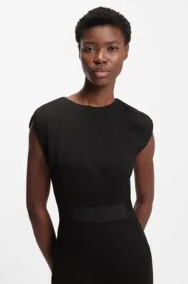 BOSS Stretch Jersey Dress With Waistband Detail