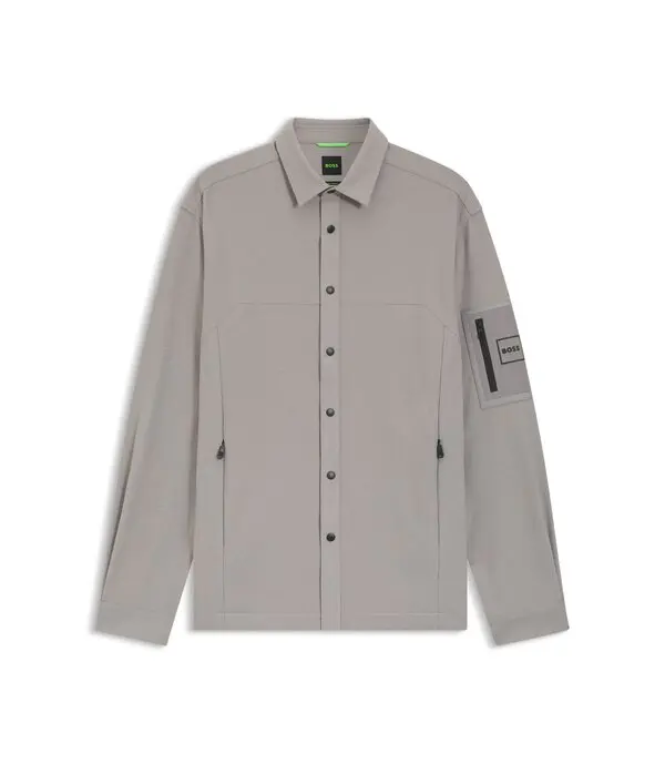BOSS Relaxed-fit Overshirt In Waffle Fabric