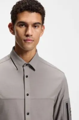 BOSS Relaxed-fit Overshirt In Waffle Fabric