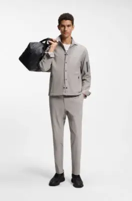 BOSS Relaxed-fit Overshirt In Waffle Fabric
