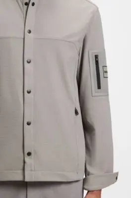BOSS Relaxed-fit Overshirt In Waffle Fabric