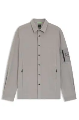 BOSS Relaxed-fit Overshirt In Waffle Fabric