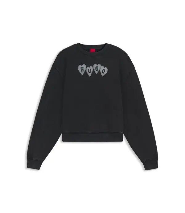 Hugo Heart-logo Cotton Terry Sweatshirt