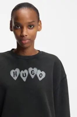 Hugo Heart-logo Cotton Terry Sweatshirt