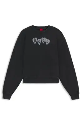 Hugo Heart-logo Cotton Terry Sweatshirt