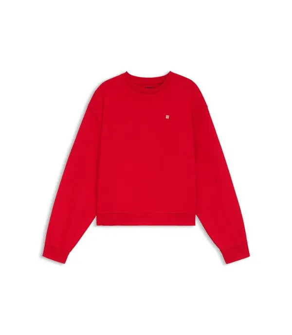 Hugo Heart-logo Cotton Terry Sweatshirt - Red