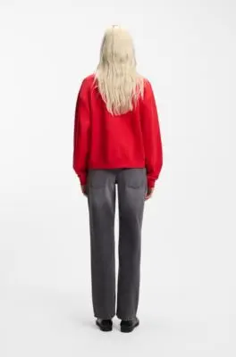 Hugo Heart-logo Cotton Terry Sweatshirt - Red