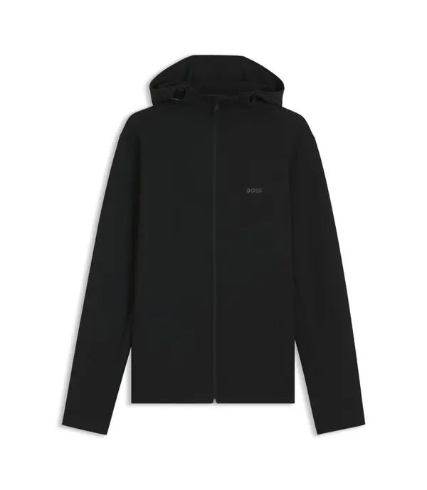 BOSS Zip-up Hoodie With Reflective Details - Black
