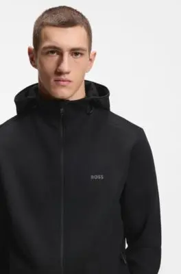 BOSS Zip-up Hoodie With Reflective Details - Black