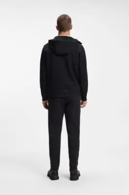 BOSS Zip-up Hoodie With Reflective Details - Black