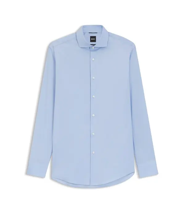 BOSS Slim-fit Shirt In Easy-iron Cotton-blend Poplin - Light Blue