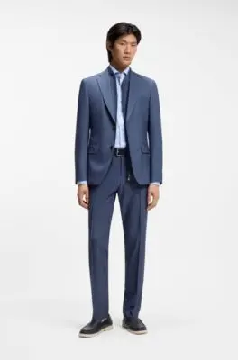 BOSS Slim-fit Shirt In Easy-iron Cotton-blend Poplin - Light Blue