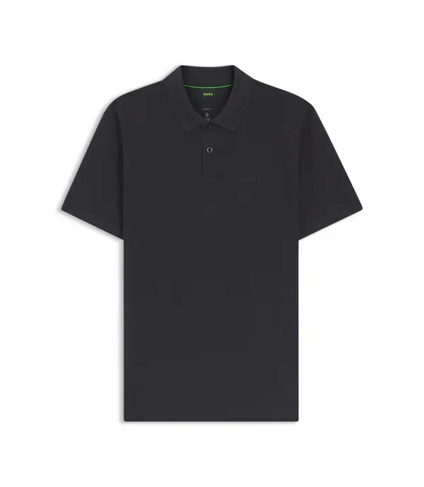 BOSS Printed Polo Shirt In Cotton Piqu - Dark Blue
