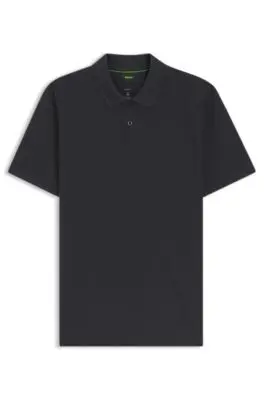 BOSS Printed Polo Shirt In Cotton Piqu - Dark Blue