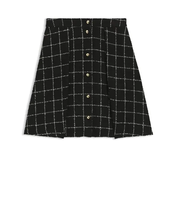 Hugo Checked Bouclé A-line Skirt
