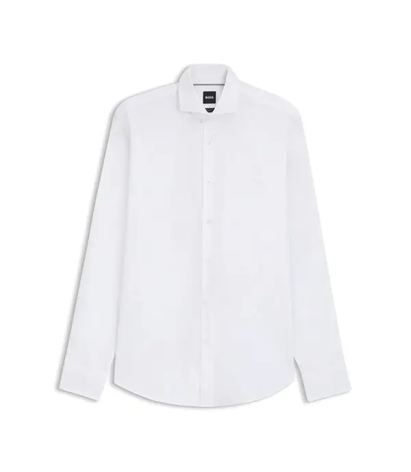 BOSS Regular-fit Stretch-twill Dress Shirt - White