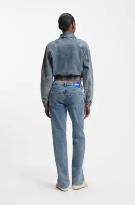 Hugo Bomber Jacket In Stretch Denim