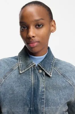Hugo Bomber Jacket In Stretch Denim
