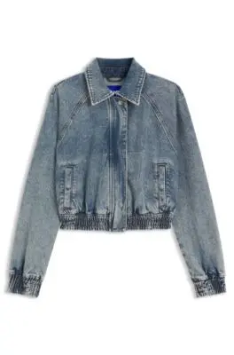 Hugo Bomber Jacket In Stretch Denim