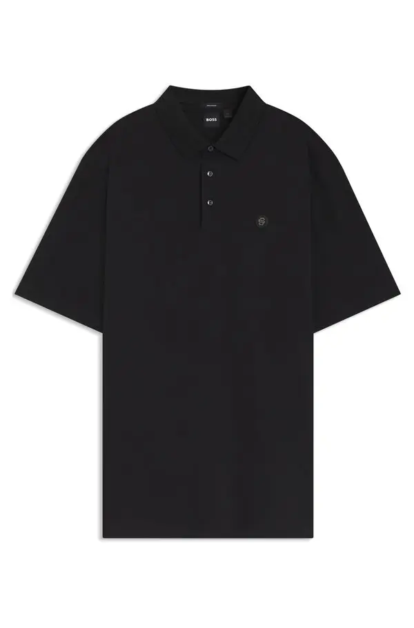 BOSS Regular-fit Polo Shirt In Mercerized Interlock Cotton - Black