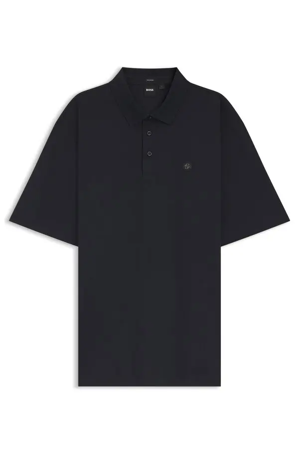 BOSS Regular-fit Polo Shirt In Mercerized Interlock Cotton - Dark Blue