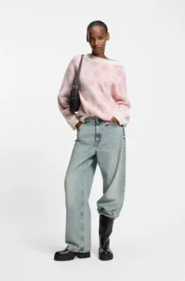 Hugo Ocean- Loose-fit Jeans In Rigid Denim