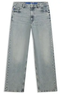 Hugo Ocean- Loose-fit Jeans In Rigid Denim