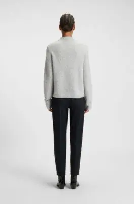 BOSS Regular-fit Trousers In Stretch-cotton Twill - Dark Blue