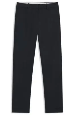 BOSS Regular-fit Trousers In Stretch-cotton Twill - Dark Blue
