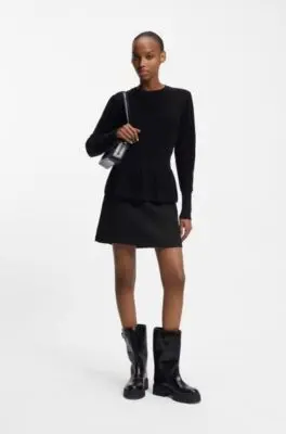 Hugo Mini Skirt In Bouclé Fabric - Black