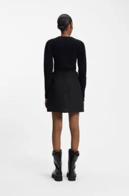 Hugo Mini Skirt In Bouclé Fabric - Black