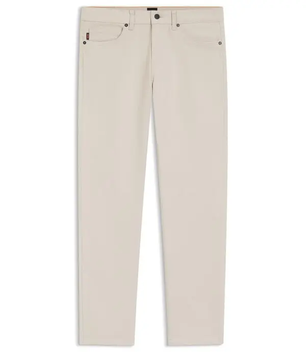 BOSS Delaware Trousers In Stretch-cotton Canvas - Light Grey