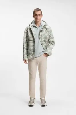 BOSS Delaware Trousers In Stretch-cotton Canvas - Light Grey