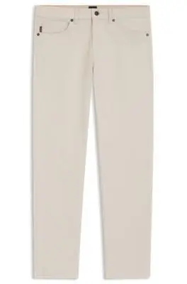 BOSS Delaware Trousers In Stretch-cotton Canvas - Light Grey