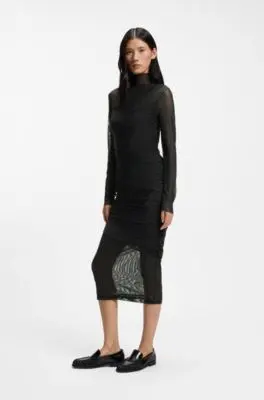 BOSS Slim-fit Mesh-panel Dress