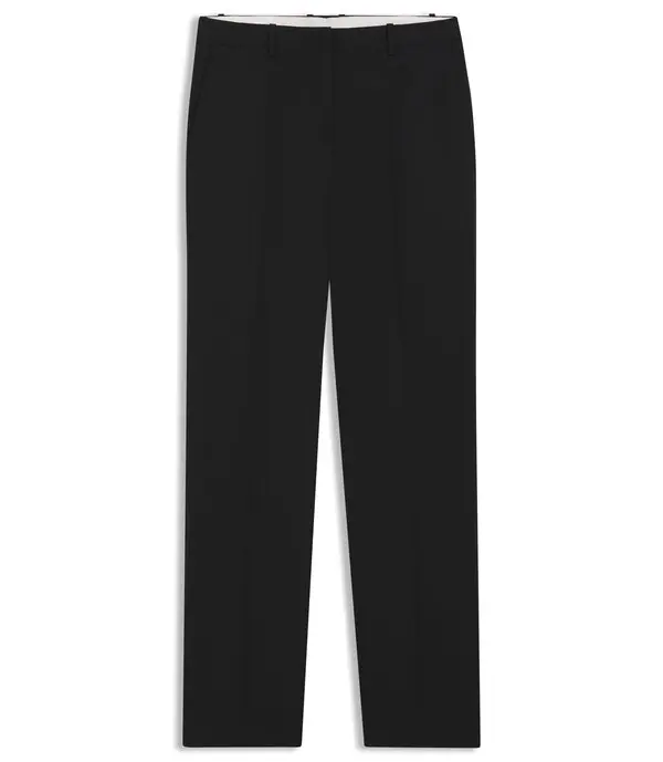 BOSS Virgin Wool Regular Fit Tailored Trousers - Black