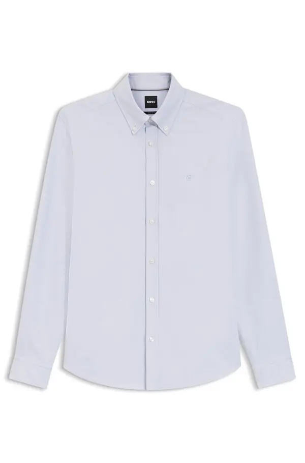 BOSS Regular-fit Shirt In Oxford Cotton - Light Purple
