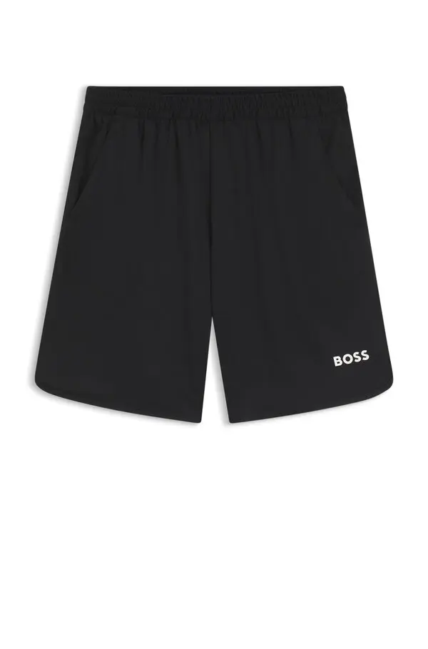 BOSS Stretch Shorts In Quick-dry Fabric - Black