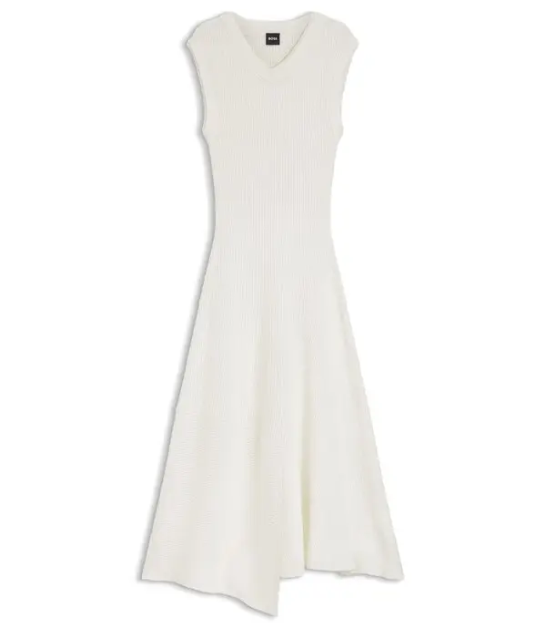 BOSS Slim-fitting Bouclé-yarn Dress
